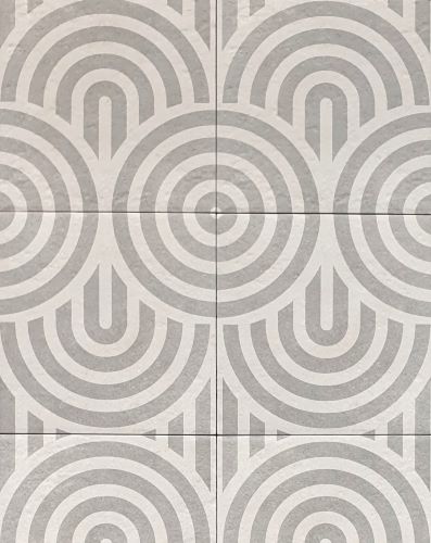 Grey Arc Circular Pattern Floor Tiles Sydney