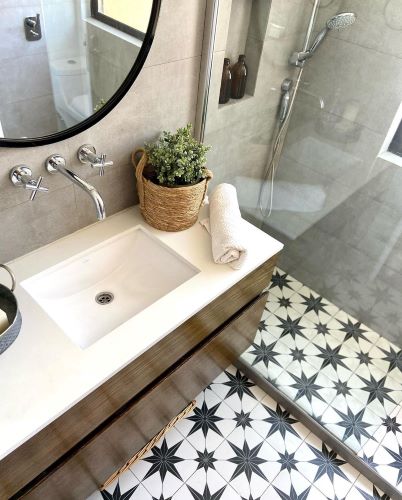 Black and White Star Tiles Sydney Spanish Bathroom Kitchen