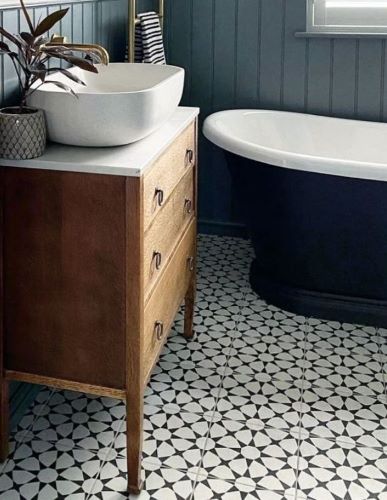 Black and White Pattern Hamptons floor tiles Sydney